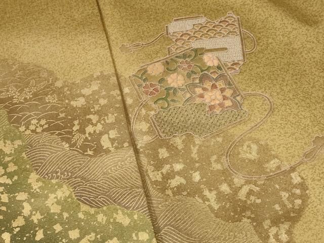 平和屋着物□訪問着 中国三大刺繍 スワトウ刺繍 汕頭刺繍 破れ色紙花文