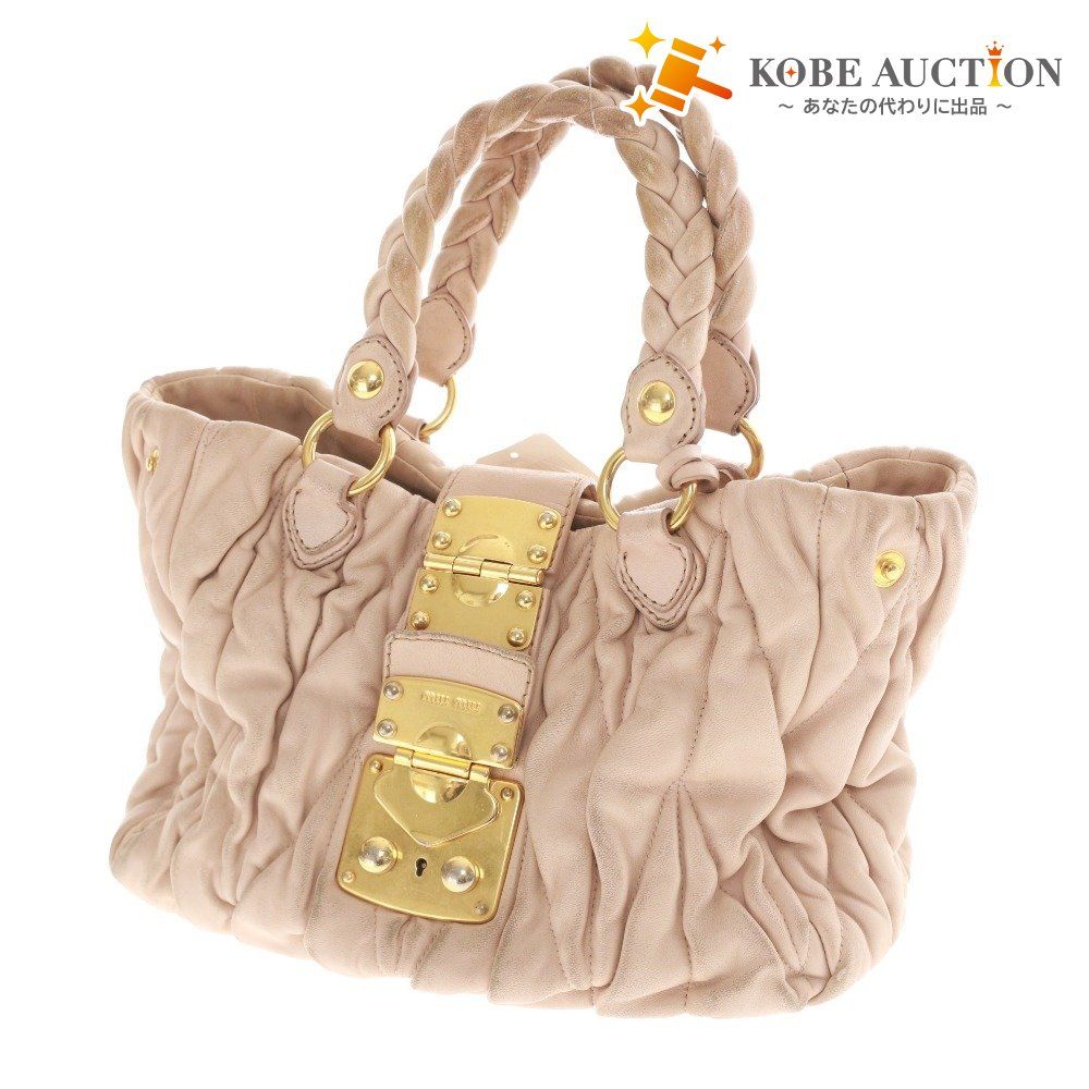 □ miumiu ミュウミュウ マテラッセ レザー ハンドバッグ トートバッグ