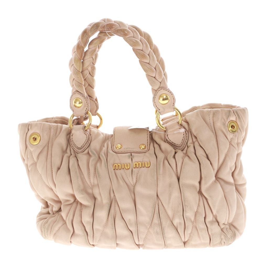 □ miumiu ミュウミュウ マテラッセ レザー ハンドバッグ トートバッグ