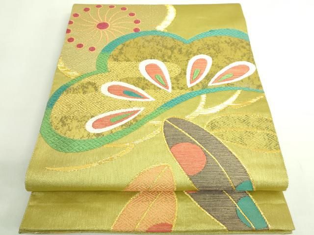 平和屋着物○極上 洛風林 工芸帯地 六通柄袋帯 唐織 松竹梅 金糸 逸品