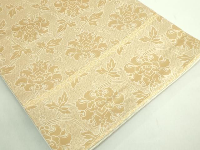 平和屋着物○極上 龍村晋謹製 全通柄袋帯 名物金地二重蔓大牡丹金襴