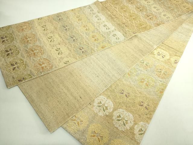 平和屋着物○極上 桝屋高尾 ねん金綴錦 六通柄袋帯 唐織 向鳳凰文 金糸