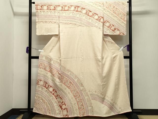 平和屋着物○名門 藤娘きぬたや・総絞り 訪問着 花唐草文 正絹 逸品 未