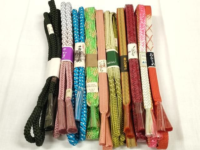平和屋着物○和装小物 帯締め10本セット 黄八丈 組紐 笹浪組 金糸