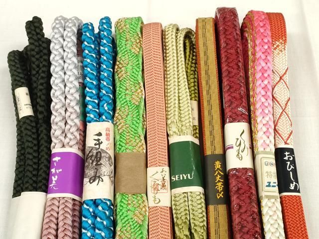 平和屋着物○和装小物 帯締め10本セット 黄八丈 組紐 笹浪組 金糸