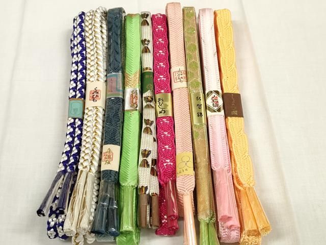 平和屋着物○和装小物 帯締め10本セット 佐賀錦 組紐 笹浪組 金糸 西武