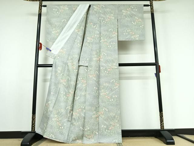 平和屋着物▽上質な紬 単衣 草花文 正絹 逸品 AABF0986jh - メルカリ