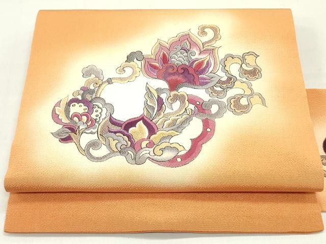 平和屋着物○初代 染人・山岡古都 首里琉染 九寸名古屋帯 更紗花唐草文