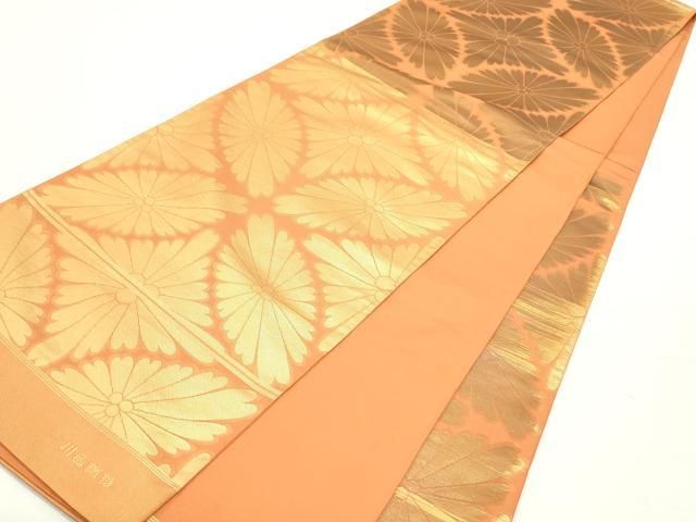 平和屋着物○西陣 川島織物 六通柄 本袋帯 七宝花文 金糸 正絹 逸品