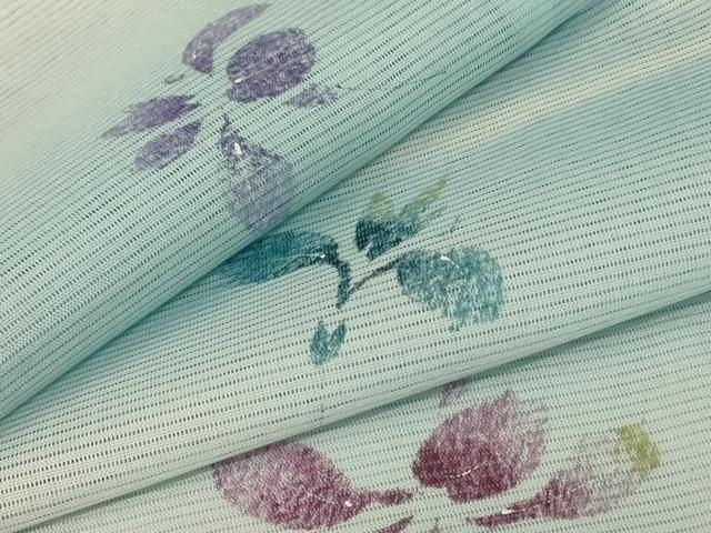 平和屋着物＊夏物 小紋 絽 舞花文 暈し染め 洗える着物 AABE7518jd