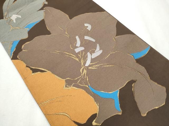 平和屋着物○世界的人形師 辻村寿三郎 ジュサブロー 六通柄袋帯 舞花文