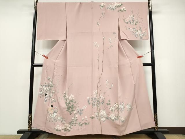 平和屋着物○訪問着 友禅 作家物 童子遊び 草花文 正絹 逸品