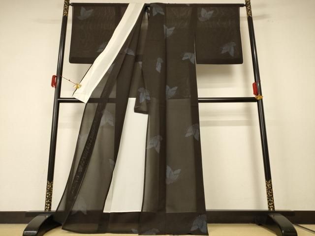 平和屋着物＊夏物 本場大島紬 夏大島 160亀甲 舞蝶文 正絹 逸品