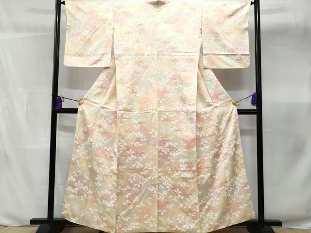 平和屋着物□上質な小紋 舞花文 暈し染め 金彩 正絹 逸品 CABB3786fb