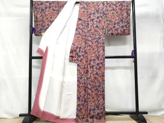 平和屋着物□上質な小紋 鳳凰花文 鬼しぼ縮緬 正絹 逸品 CABB3810fb