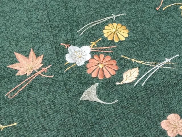 平和屋着物□訪問着 総刺繍 溢れ松葉 吹き寄せ文 金糸 正絹 逸品
