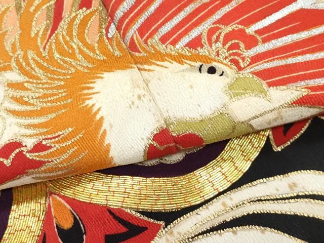 平和屋本店○極上 アンティーク 大正ロマン 振袖 駒刺繍 正倉院飛鶴花