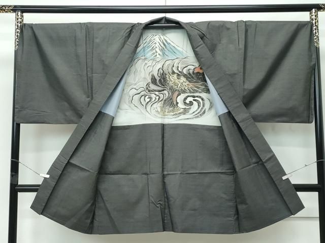 平和屋本店○極上 男性 本場大島紬 アンサンブル キングサイズ 120亀甲