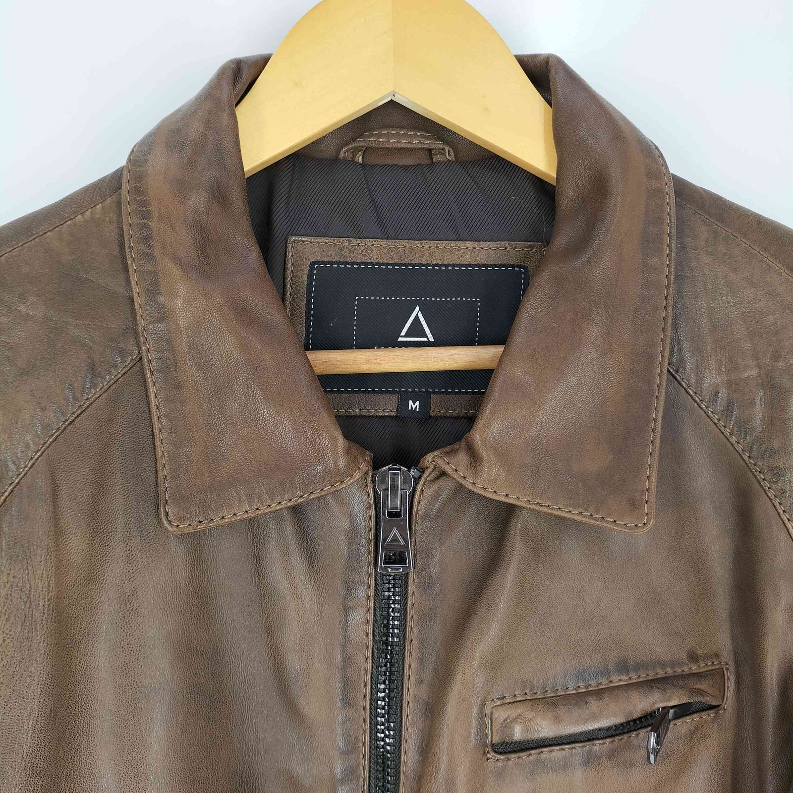 USED古着(ユーズドフルギ) {{SERGE PARIENTE}} ジップアップ シープレザー ジャケット メンズ import：M 【中古】【ブランド古着バズストア】 ユーズドフルギ USED古着 ジップアップ シープレザー ジャケット