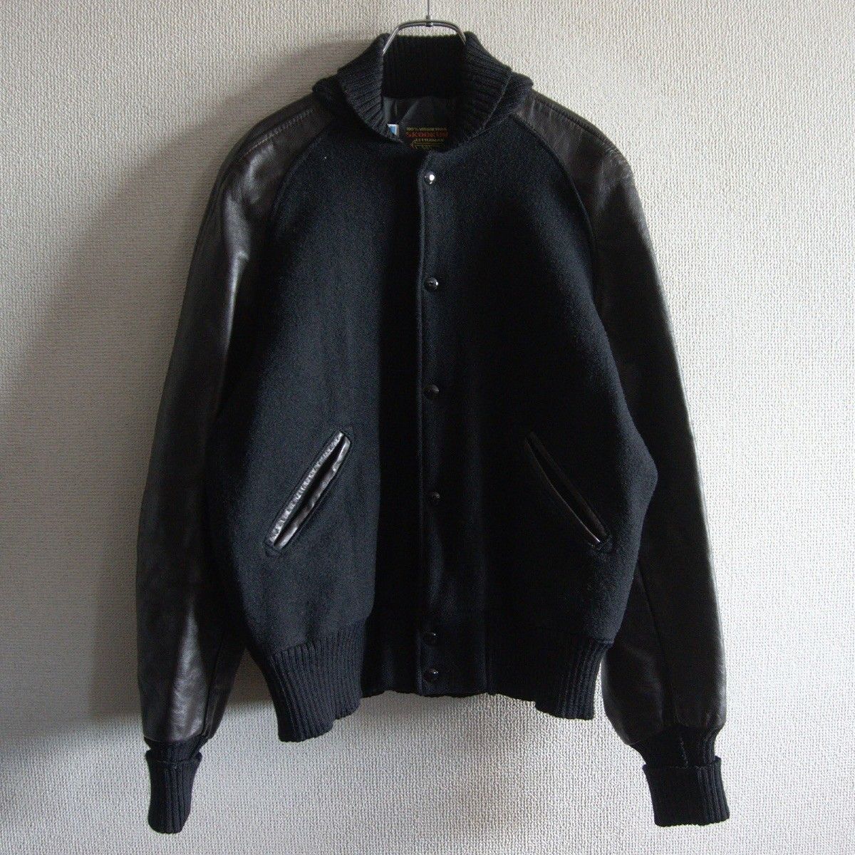 【美品】SKOOKUM【メルトン×レザー スタジャン】40 スクーカム ブラック ジャケット 26010128 - メルカリ