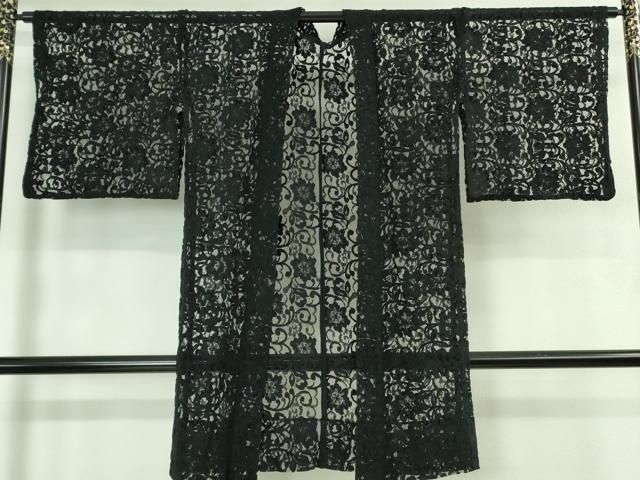 平和屋着物▽極上 長羽織 スリーシーズン 春夏秋 塵除け レース 花唐草