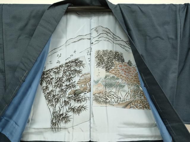 平和屋着物○極上 男性 本場大島紬 アンサンブル キングサイズ 100亀甲