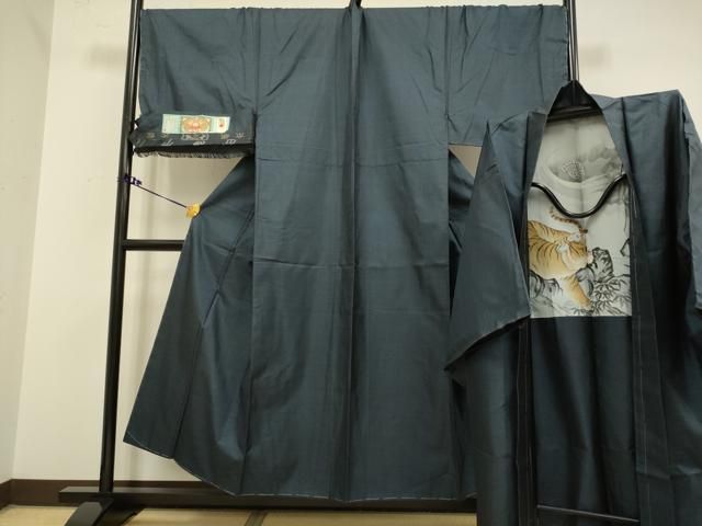 平和屋着物○極上 男性 本場大島紬 アンサンブル キングサイズ 100亀甲