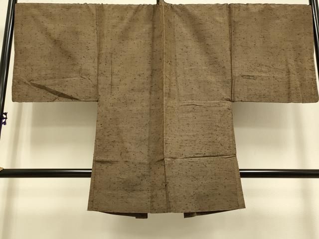 平和屋着物□極上 男性 紬 単衣 アンサンブル キングサイズ 長羽織・髭