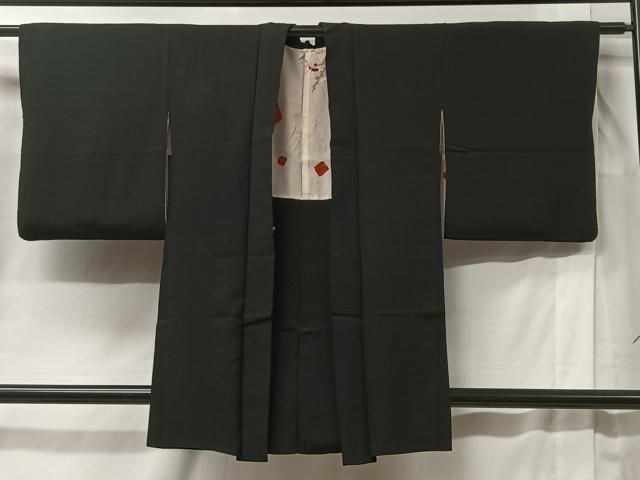 平和屋着物＃羽織 寿光織 花籠文 黒地 正絹 逸品 CABB5545ua - メルカリ