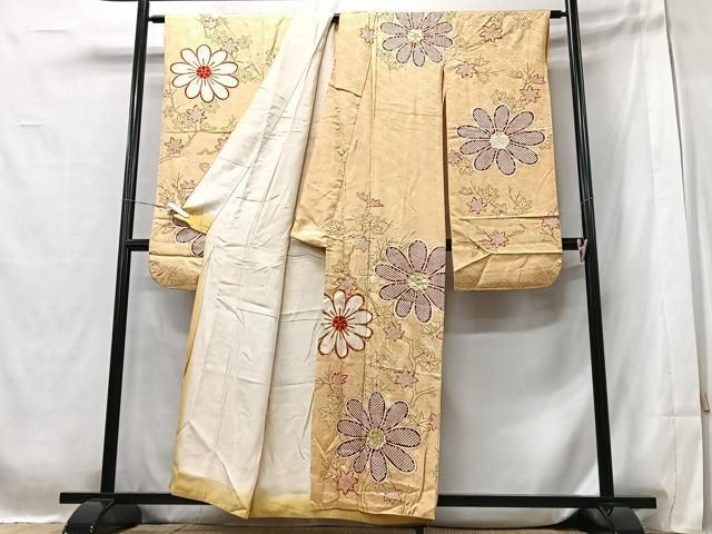 平和屋着物□豪華振袖 駒刺繍 舞葉文 金彩 正絹 逸品 CABB8858xe