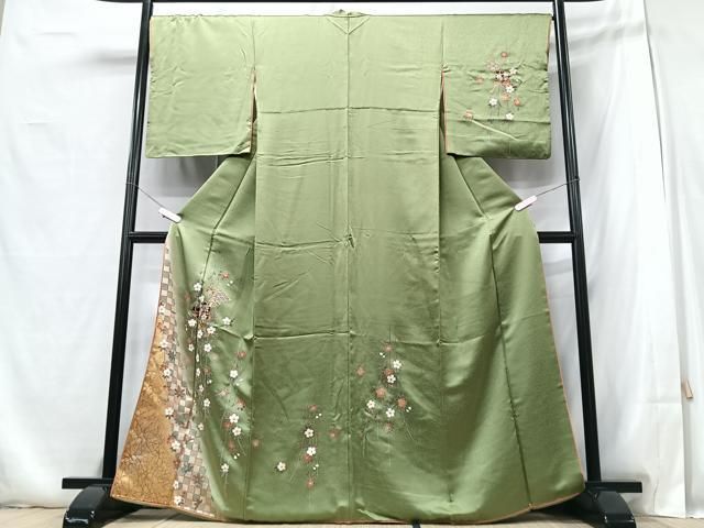 平和屋着物□訪問着 扇面枝垂れ花文 暈し染め 金彩 やまと誂製 正絹