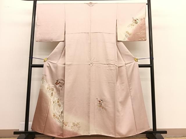 平和屋着物●中国三大刺繍　スワトウ刺繍　汕頭刺繍　訪問着　辻が花　暈し染め　金彩　正絹　逸品　DAAV3458du 平和屋着物□中国三大刺繍 スワトウ刺繍 訪問着 辻が花 暈し染め 金銀