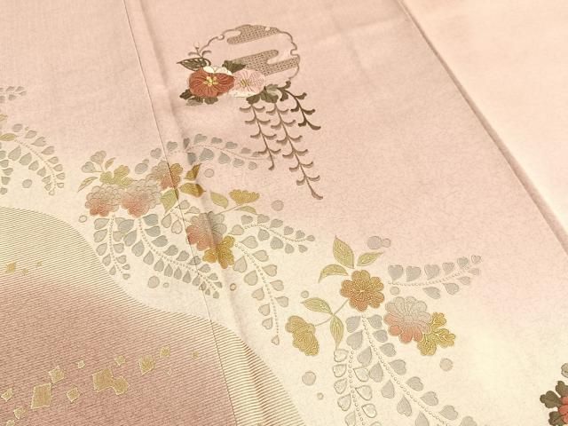 平和屋着物□中国三大刺繍 スワトウ刺繍 訪問着 辻が花 暈し染め 金銀