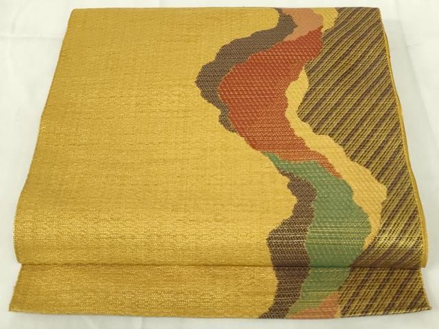 平和屋着物◎八寸名古屋帯 霞文 金糸 正絹 逸品 DABA5986qp - メルカリ