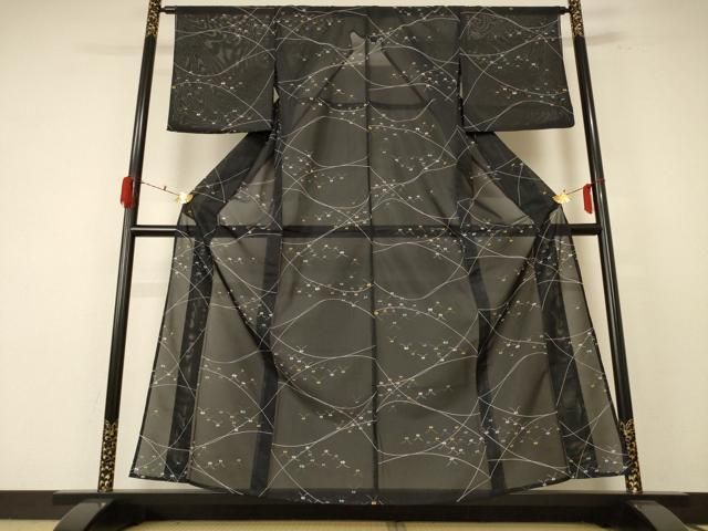 平和屋着物＊夏物 小紋 絽 舞花文 洗える着物 AABF1655jd - メルカリ