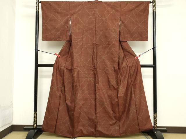 平和屋着物□本場大島紬 9マルキ 抽象文様 正絹 逸品 DABB2246cd