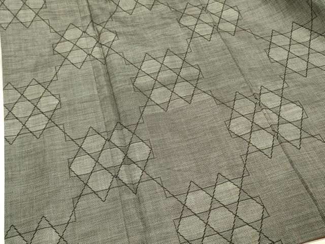 平和屋着物□本場大島紬 9マルキ 幾何学文様 正絹 逸品 DABA6912op