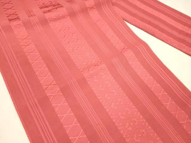 平和屋着物＊夏物 本場筑前博多織 八寸名古屋帯 紗献上 赤紅色 正絹