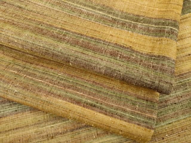 平和屋着物○郡上紬 草木染 横段文 正絹 逸品 AABE9216ck - メルカリ