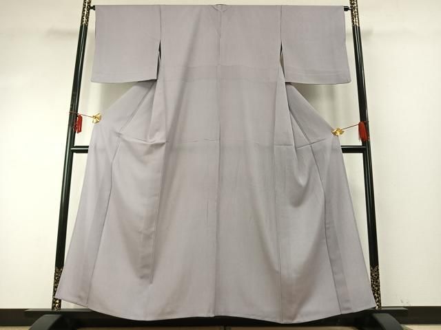 平和屋着物▽江戸小紋 単衣 万筋 紫色×白色 正絹 逸品 AABE5729fy