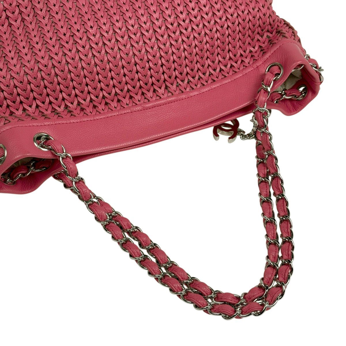 シャネル CHANEL ココマーク チェーン ショルダーバッグ 編み込み