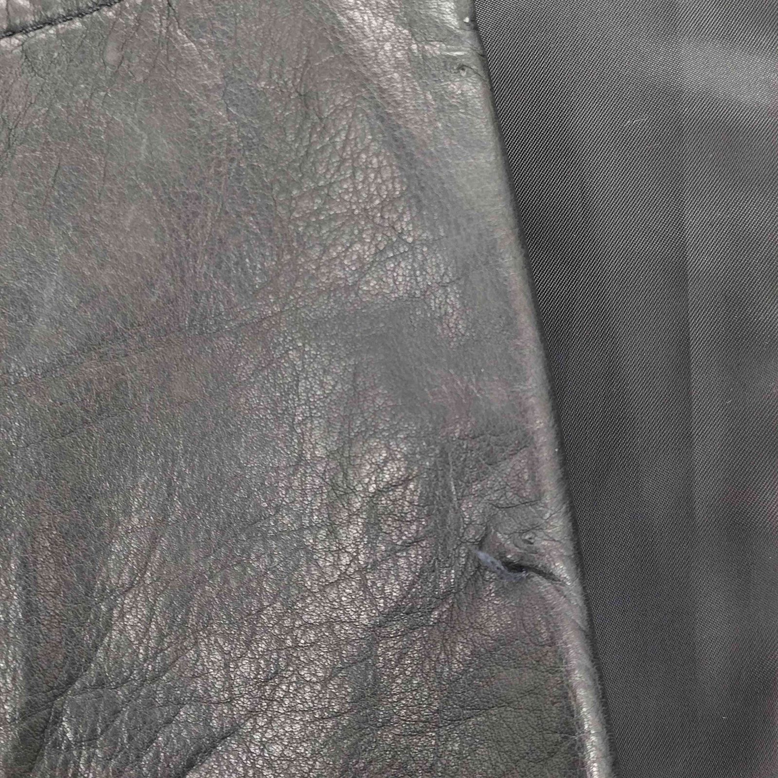 ユーズドフルギ USED古着 real leather リアルレザーロングコート