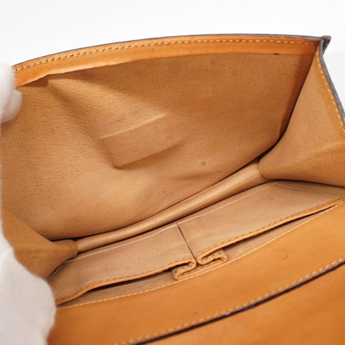 6aa0048-k】セリーヌ ハンドバッグ マカダム PVC レザー ブラウン