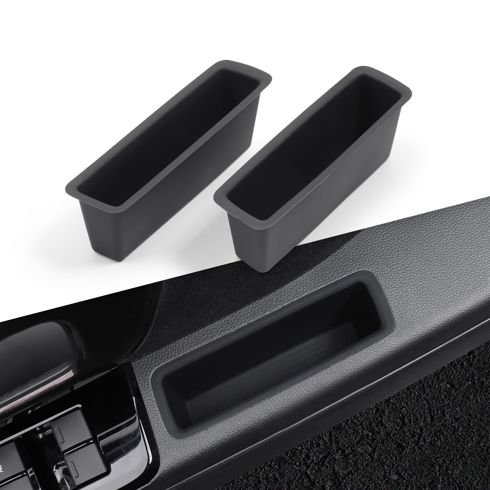 新品 ホンダ 新型 N-BOX N-BOXカスタム JF3 JF4 専用 フロントドア ドアハンドル 収納 ボックス ドアポケット シリコーン ...