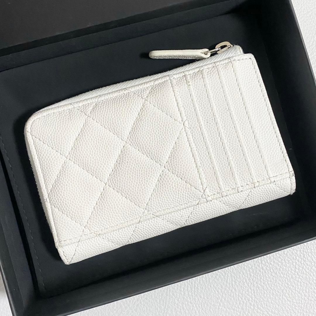 CHANEL / マトラッセ ジップカードケース ココマーク ホワイト - メルカリ