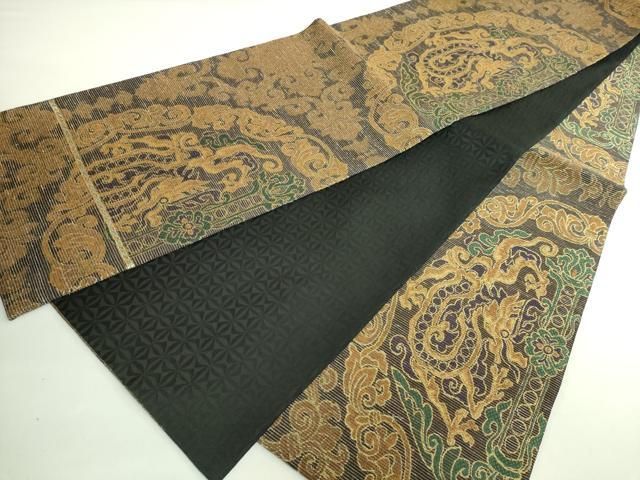 平和屋着物○極上 創業280年 誉田屋源兵衛 六通柄袋帯 龍 金糸 逸品