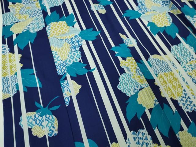 平和屋着物∴極上 夏物 撫松庵 小紋・浴衣兼用 セオアルファ 草花文