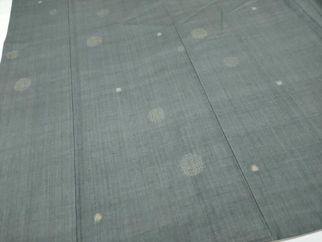 平和屋本店○極上 本場結城紬 重要無形文化財 80亀甲 水玉 飛び亀甲柄
