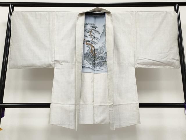 平和屋本店○極上 男性 本場大島紬 白大島 100亀甲 アンサンブル 総