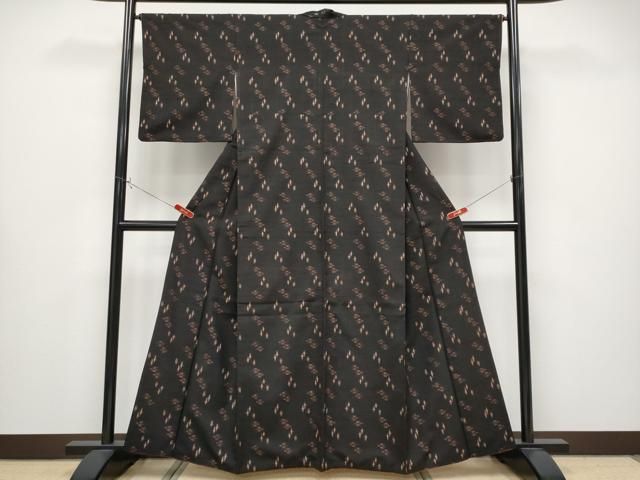 平和屋本店■極上　国指定重要無形文化財　本場久米島紬　手織　逸品　DZAA4486kh5 平和屋本店○極上 国指定重要無形文化財 本場久米島紬 手織 証紙付き